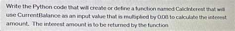 Solved Write The Python Code That Will Create Or Define A Chegg