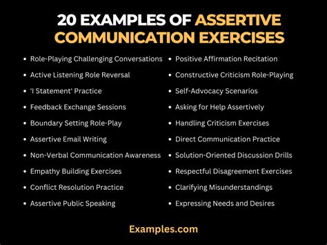 Assertive Communication Exercises Examples