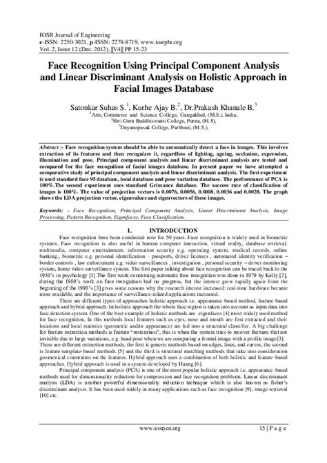 Pdf Face Recognition Using Principal Component Analysis Applied To An Egyptian Face Database