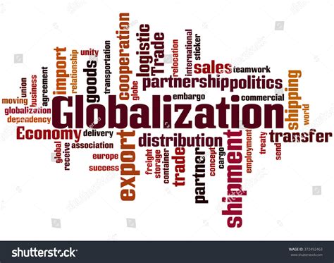 Globalization Word Cloud Concept On White Stock Illustration 372492463