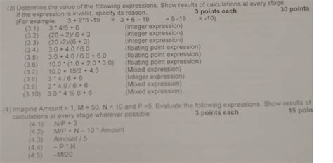 Solved Determine The Value Of The Following Expressions Chegg