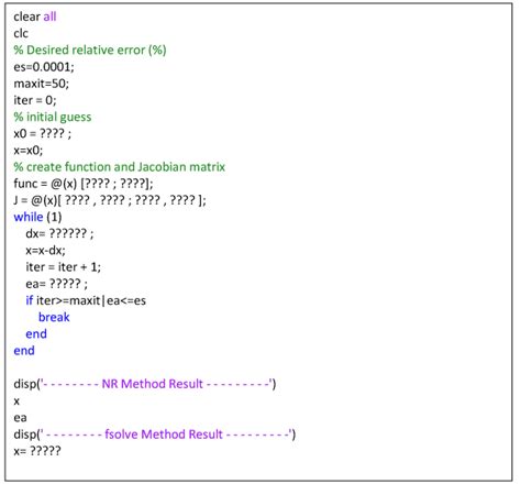 How To Write Equation In Matlab Newton Raphson Matlab Method Code