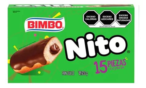 Nito Bimbo 15 Piezas Negrito Pan Dulce Chocolate 930g Envío Gratis