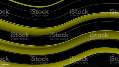 노란색과 검은색 물결 모양의 곡선 추상 3d 렌더링 0명에 대한 스톡 사진 및 기타 이미지 0명 3차원 형태 검은색 Istock