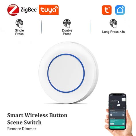 tuya zigbee push button wireless smart scene switch controller battery powered automation