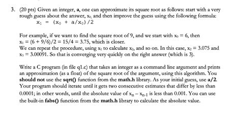 Solved Pts Given An Integer A One Can Approximate Its Chegg