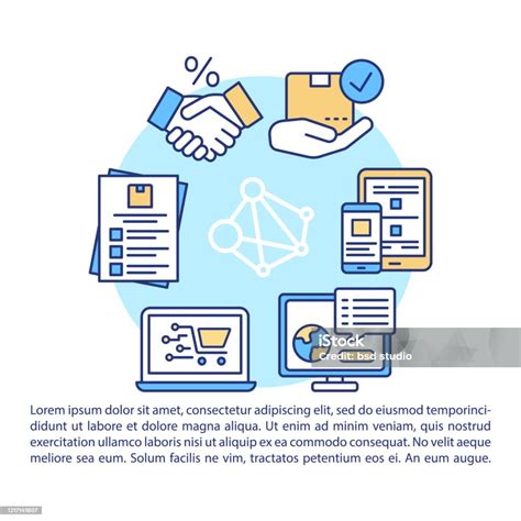 드롭 배송 아티클 페이지 벡터 템플릿입니다 공급업체와의 관계를 구축합니다 주문 준비 브로셔 선형 아이콘 잡지 디자인 요소 인쇄 디자인 텍스트가 있는 개념 그림 개념에 대한