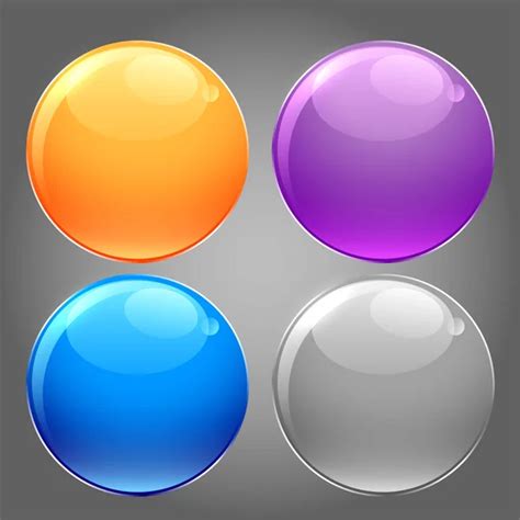 Four Colors Shiny Glossy Buttons Set Design Stock Vector By ©starline