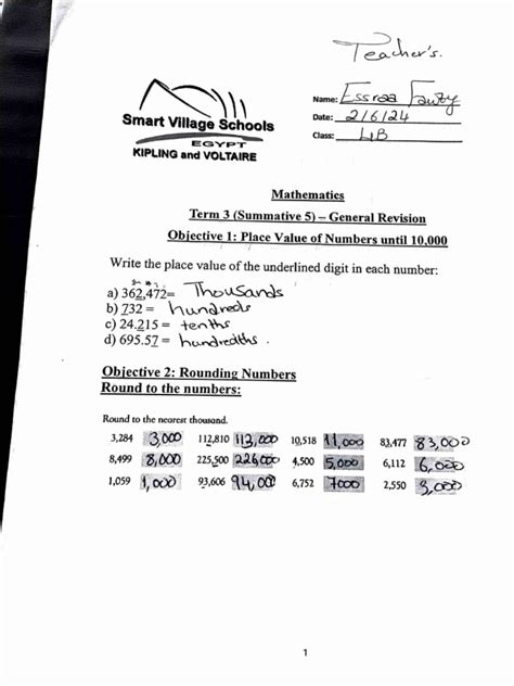 Grade 4 Math Revision Pdf