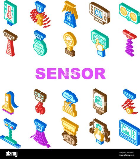Sensor Module Iot Wireless Icons Set Vector Stock Vector Image And Art Alamy