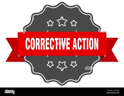 Corrective Action Label Corrective Action Isolated Seal Retro Sticker Sign Stock Vector Image