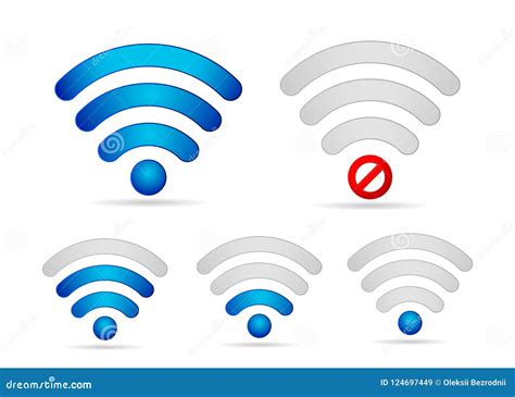 Wifi Signal Strength Icon Set Stock Vector Illustration Of Full Strength 124697449