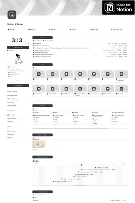 Notion Template Second Brain Digital Brain