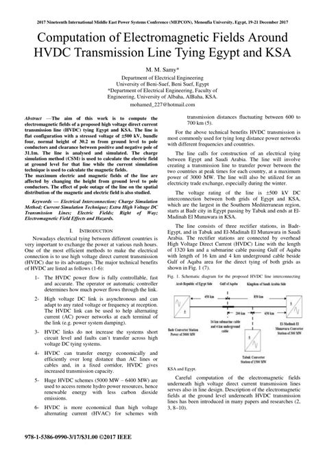 Pdf Computation Of Electromagnetic Fields Around Hvdc Transmission