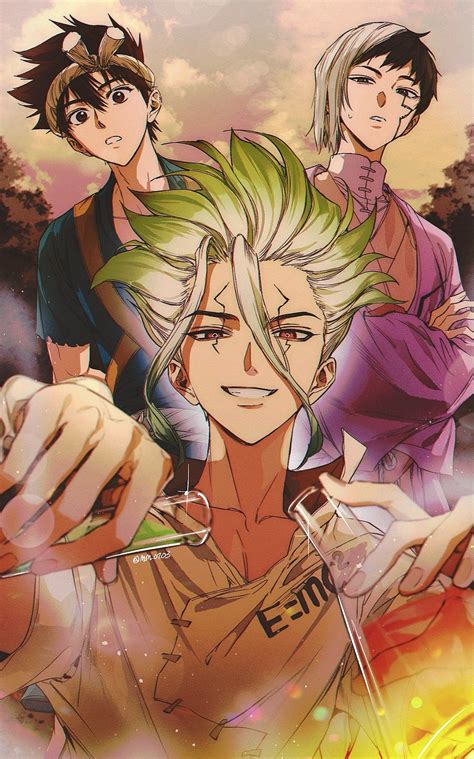 Ishigami Senkuu Asagiri Gen And Chrome Dr Stone Drawn By M M Pb