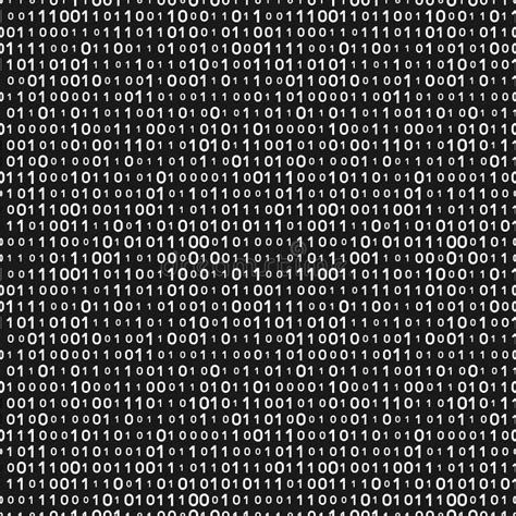 Monochrome Binary Code Seamless Pattern Stock Vector Illustration Of
