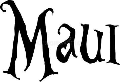 Maui Textzeichenillustration Vektor Abbildung Illustration Von Vektor