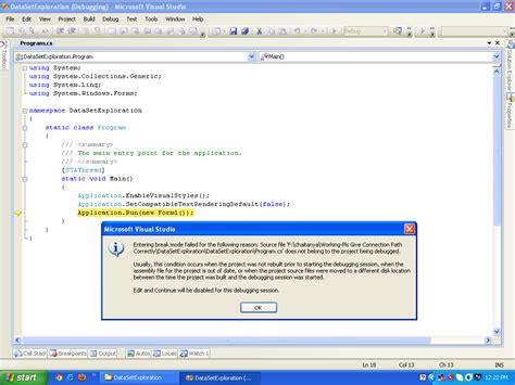 Entering Break Mode Failed For The Following Reason Source File Full