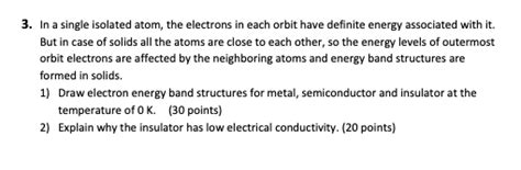 Solved In A Single Isolated Atom The Electrons In Each Chegg Com