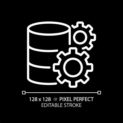 Data Settings Pixel Perfect White Linear Icon For Dark Theme Database Configurations Storage
