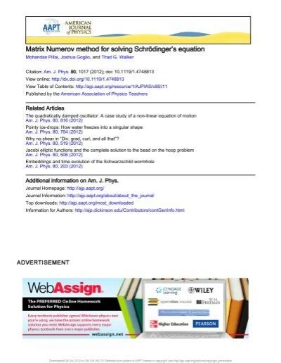 matrix numerov method for solving schrÃ¶dinger s equation