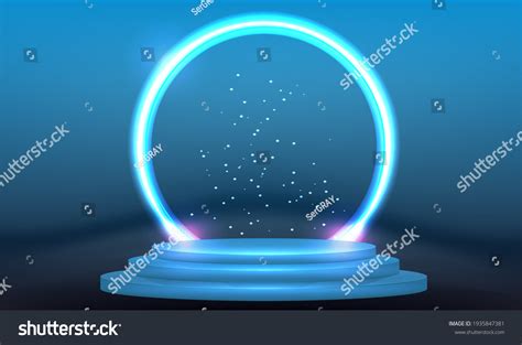 환상적인 현대적 네온 블루 서클 연기 스톡 일러스트 1935847381 Shutterstock