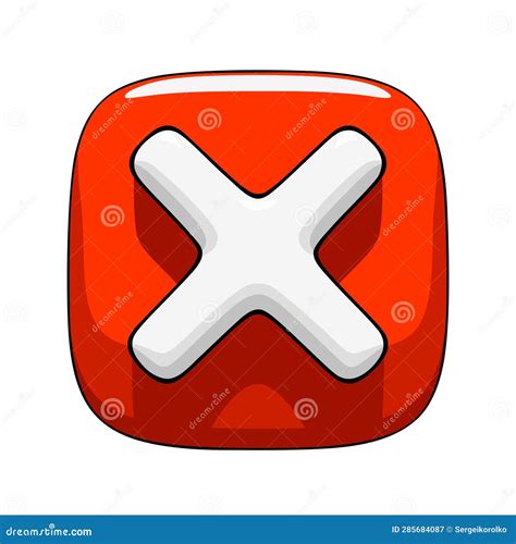 Incorrect Sign Or Wrong Mark Icon Red Button With White Cross Front