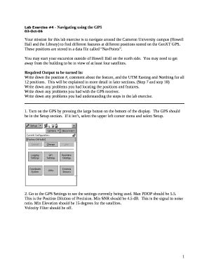 Lab Exercise 4 Navigating Using The GPS Doc Template PdfFiller