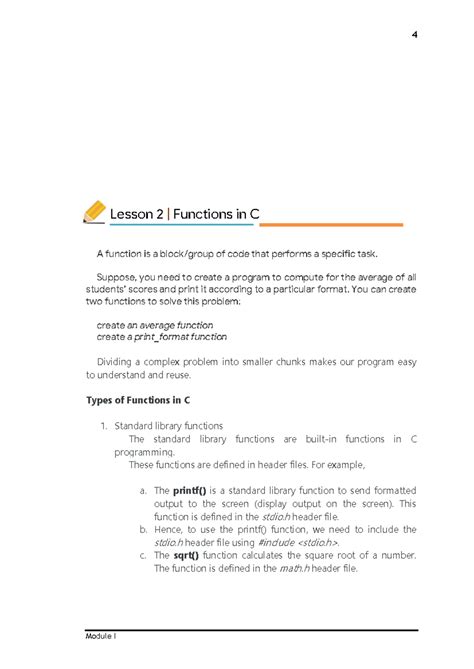Lesson 2 Module 1 Computer Programming 2 A Function Is A Blockgroup