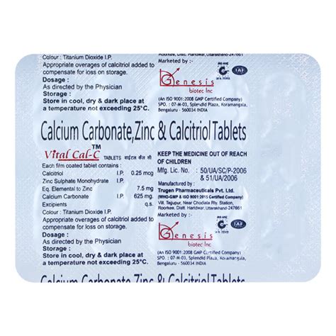 Buy Vital Cal C Tablet 10s Online At Upto 25 Off Netmeds