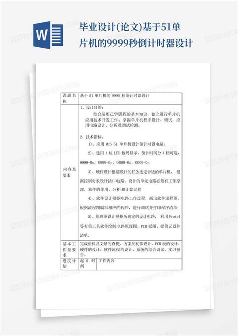 毕业设计 论文 基于51单片机的9999秒倒计时器设计word模板下载 编号qojjpjdp 熊猫办公