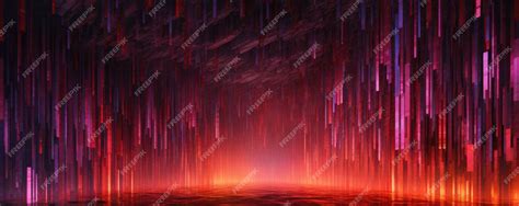 Premium Ai Image Abstract Panoramic Visualization Of A Binary Code Waterfall In Striking