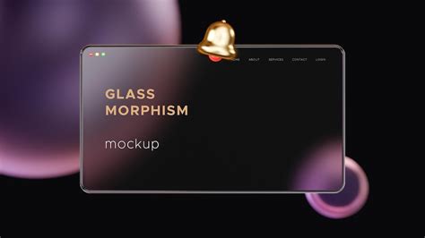 premium psd glass morphism gradient mockup ui ux 3d black background