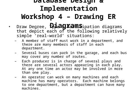 ppt database design and implementation workshop 4 drawing er diagrams dokumen tips