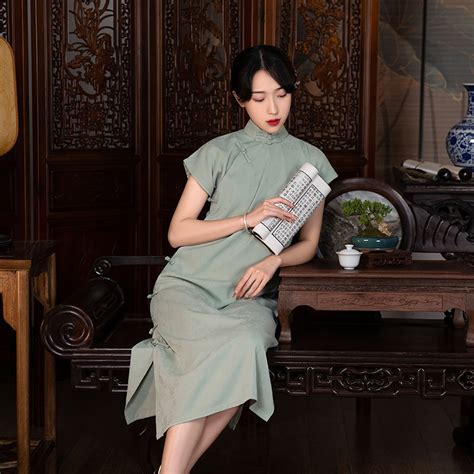 Cxegegm 尘记真全开襟古法旗袍女夏季2022新款丝质宽松复古民国风 虎窝淘