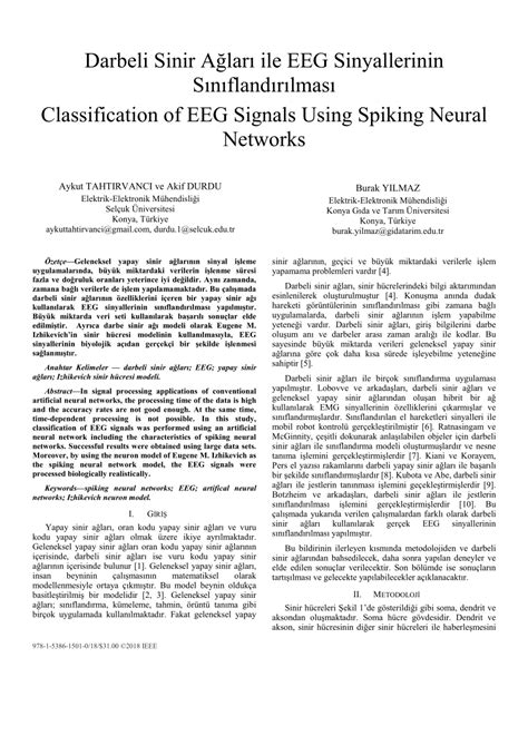 Pdf Classification Of Eeg Signals Using Spiking Neural Networks