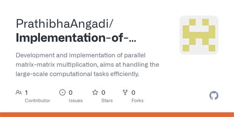 github prathibhaangadi implementation of parallel matrix matrix