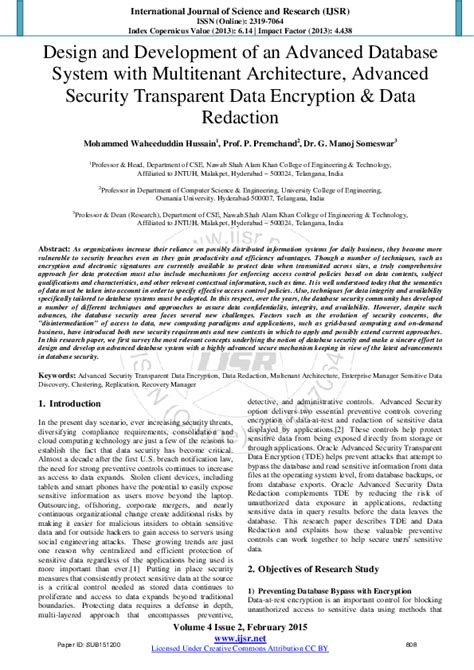 Pdf Design And Development Of An Advanced Database System With Multitenant Architecture
