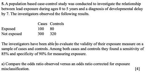 5 A Population Based Case Control Study Was