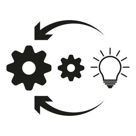 Premium Vector Implementation Icon Light Bulb With Gear And