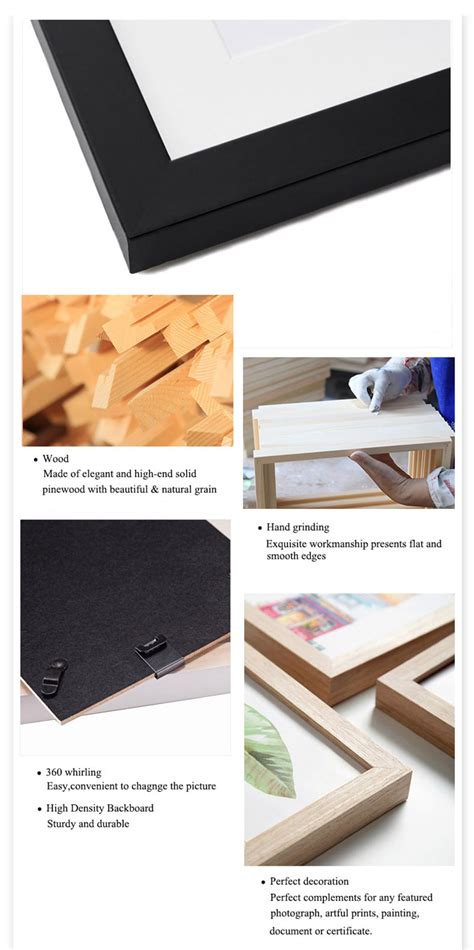 Природа твердая простая деревянная рамка для картин А4 А3 черно белая кофейная деревянная