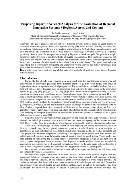 Pdf Proposing Bipartite Network Analysis For The Evaluation Of