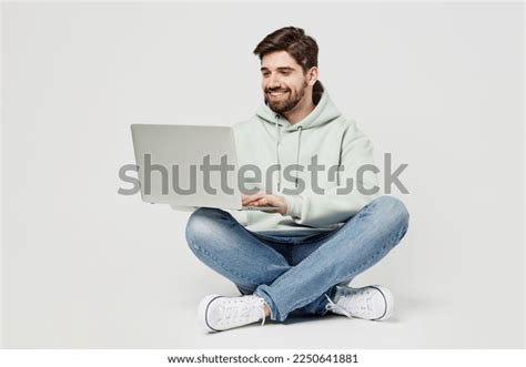 Full Body Smiling Happy Programmer Smart Stock Photo 2250641881