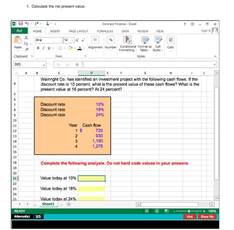 Solved Calculate The Net Present Value Connect Finance Chegg