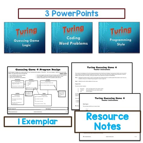 A Full Guessing Game Coding Project In Turing Editable Resource Package