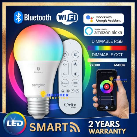 Smart Wifi Bluetooth Light Bulb E27 LED RGB Lamp Tuya Ai Home RGB CCT Dimmable Timer Function