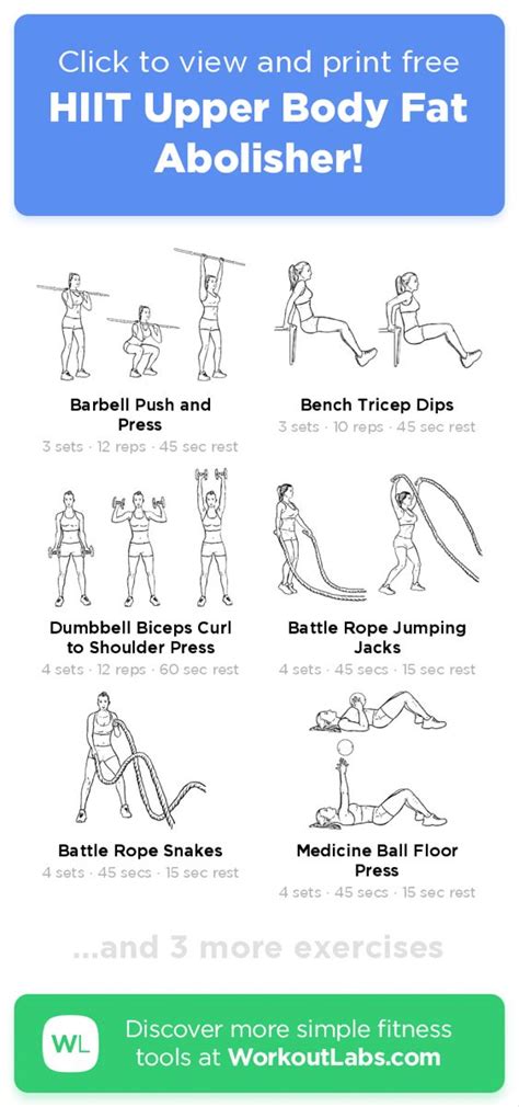Hiit Upper Body Fat Abolisher · Workoutlabs Fit Upper Body Workout