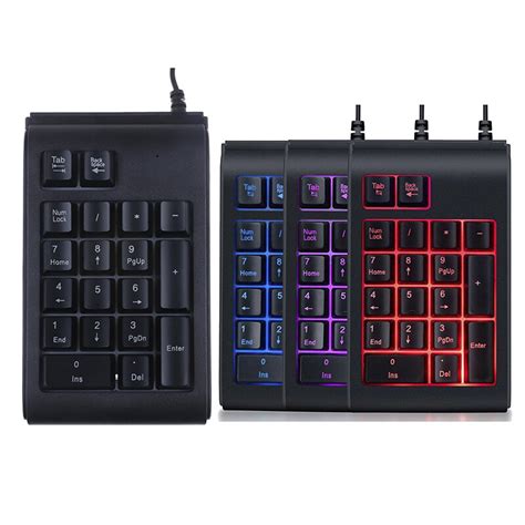 Mini Numeric Keypad With LED Backlight Keys Number Keyboard USB Wired Numpad Waterproof ABS