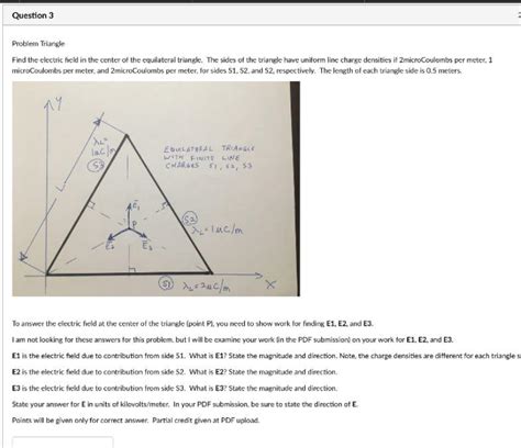 Solved Question Problem Triangle Find The Electric Field Chegg Com