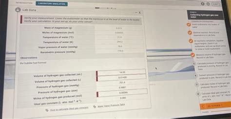Solved Introduction Laboratory Simulation Lab Data X